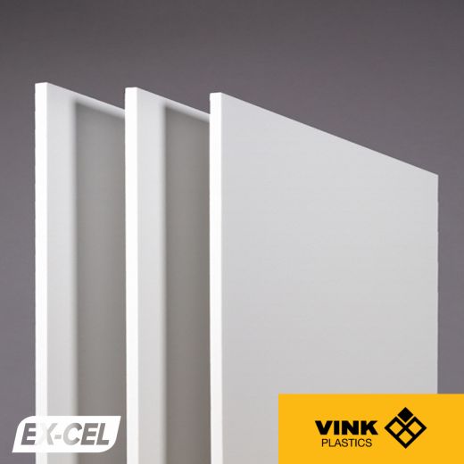Ex-Cel Grafix PVC Foam Bright White Matt 2440x1220x10mm 1PE | Vink Plastics