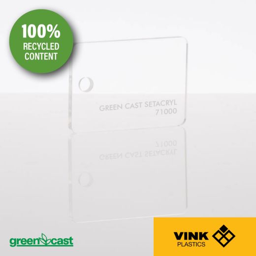 Green Cast Acrylic Clear 71000 Gloss 3020x2020x10mm 2PE | Vink Plastics